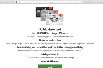 SJ Prio kreditkort → Recension & Ansökan (2026)